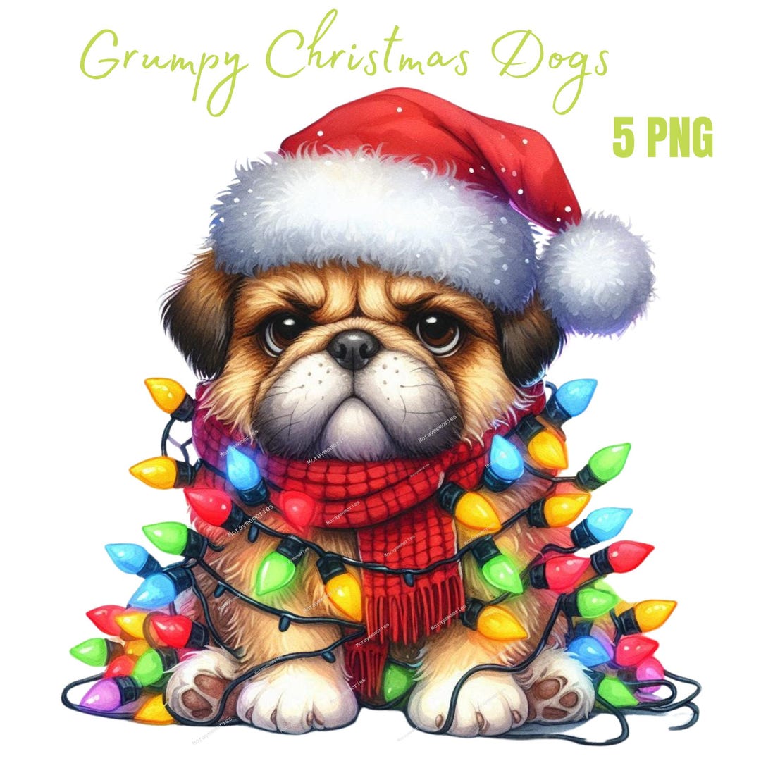 Grumpy Christmas Dogs Clipart, High Quality Pngs, Memory Book, Junk ...