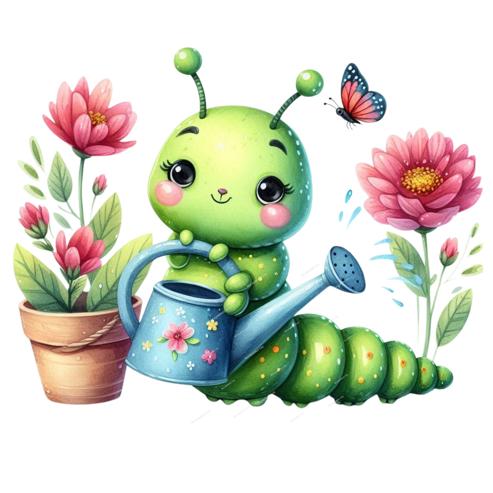 Watercolor Caterpillar PNG Clipart, Instant Download,nursery Decor ...