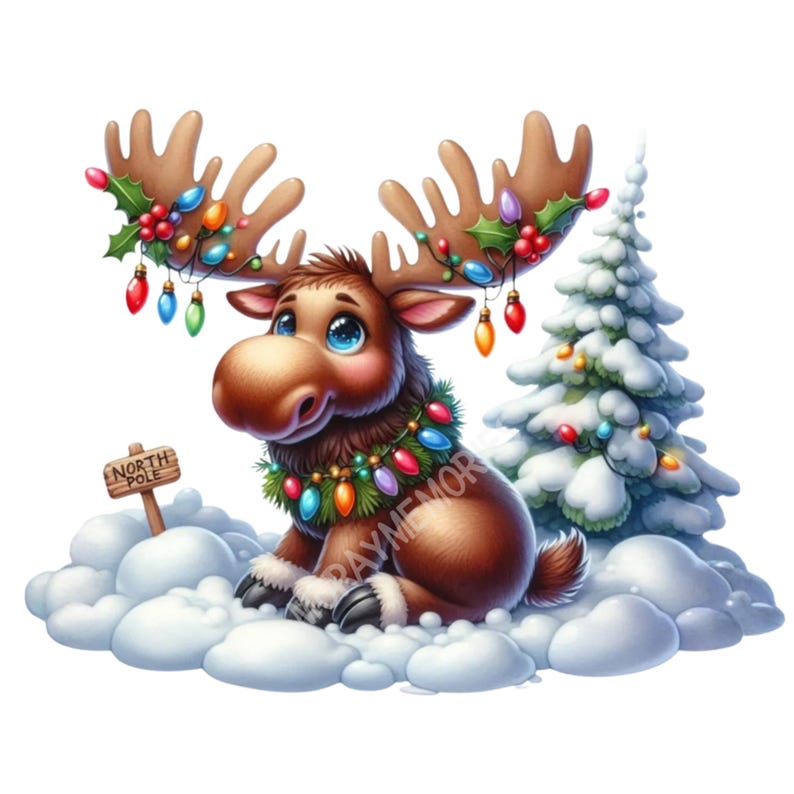 Merry Christmas Moose SVG Bundle – Cute Holiday T-shirt Design Festive ...