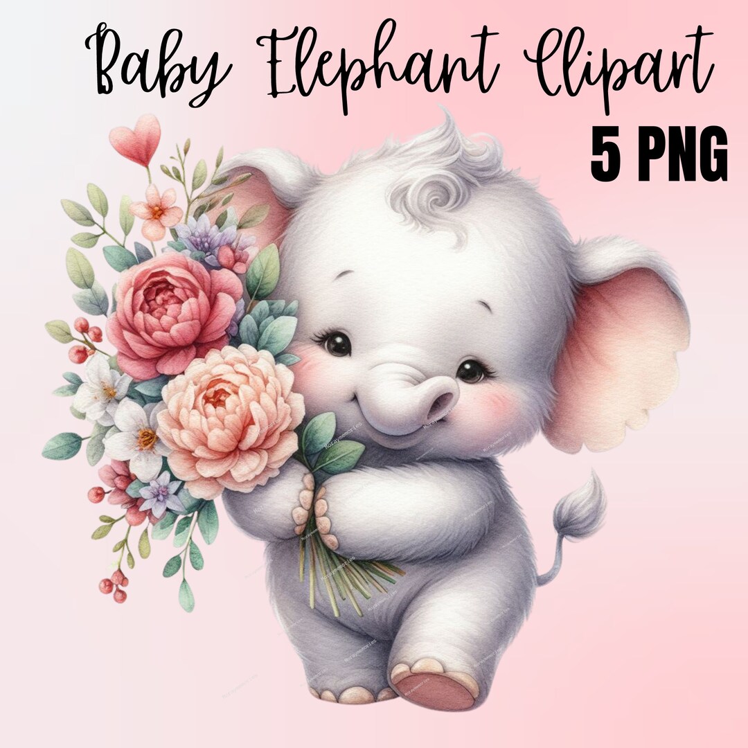 Baby Elephant, Cute Elephant Clipart, Elephant PNG, Baby Clipart ...
