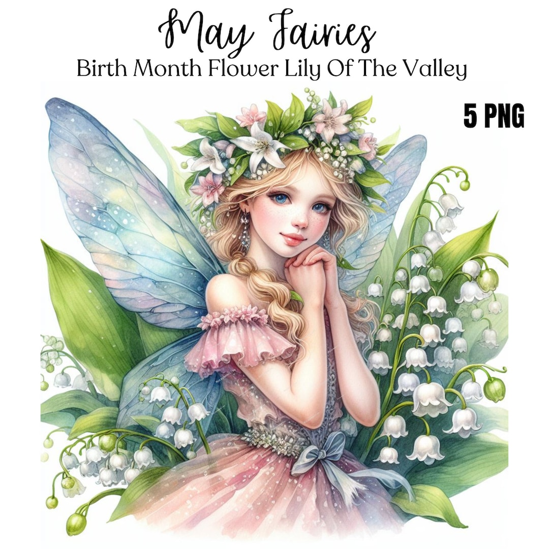 May Fairy Clipart Bundle, Fairy Png, Fairy Illustration Png, Birth ...