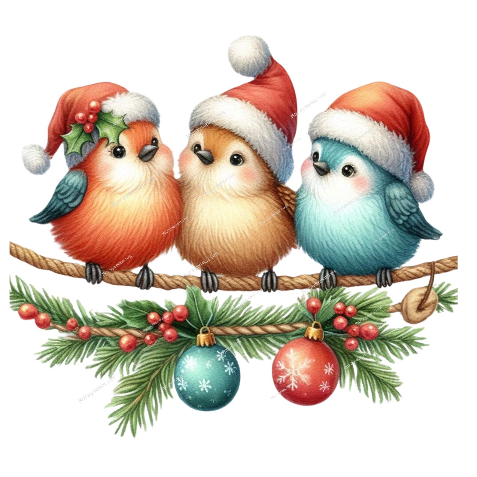Cute Christmas Birds Clipart, High Quality Pngs, Memory Book, Junk ...