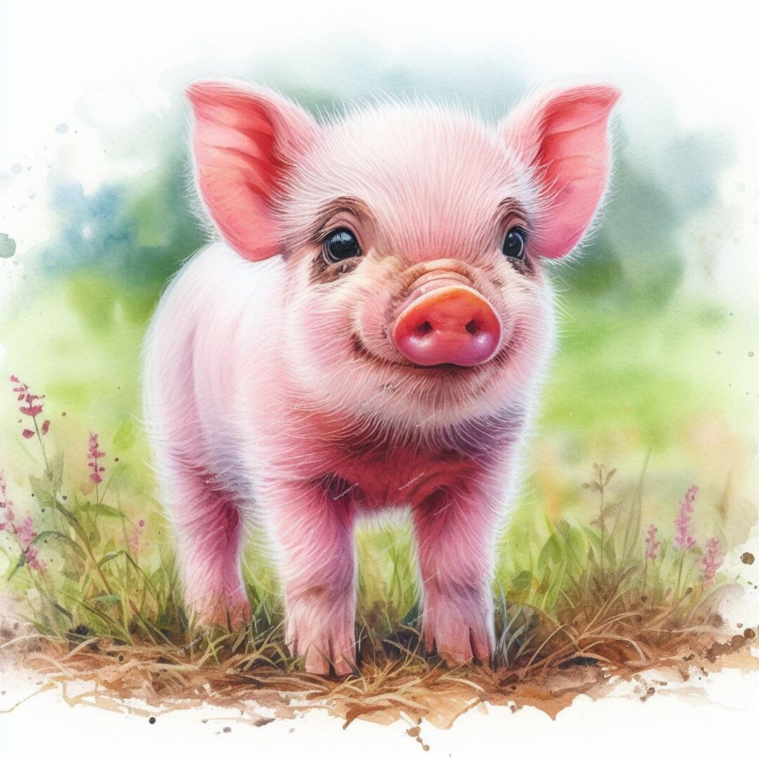 Piglet Clipart 10 High Quality Jpgs Digital Download Card Making, Clip ...
