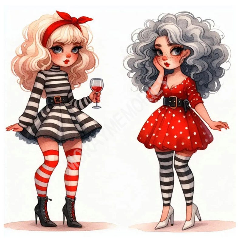 10 Whimsical Quirky Friends Clipart | Watercolor Digital Download ...