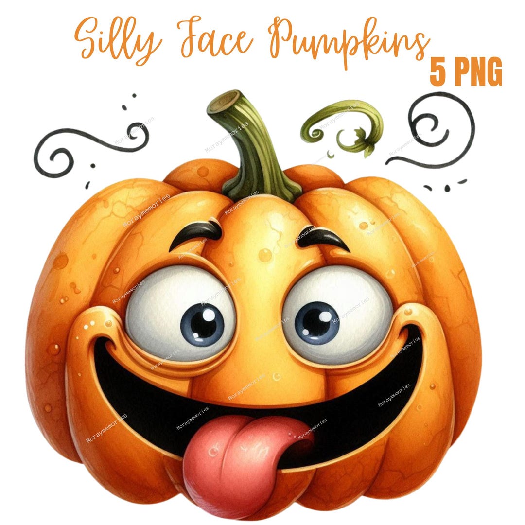 Halloween Silly Funny Pumpkin Clipart, Halloween Sublimation Digital ...