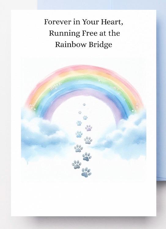 Pet Loss Sympathy Card Printable, Rainbow Bridge Card, Dog Memorial ...