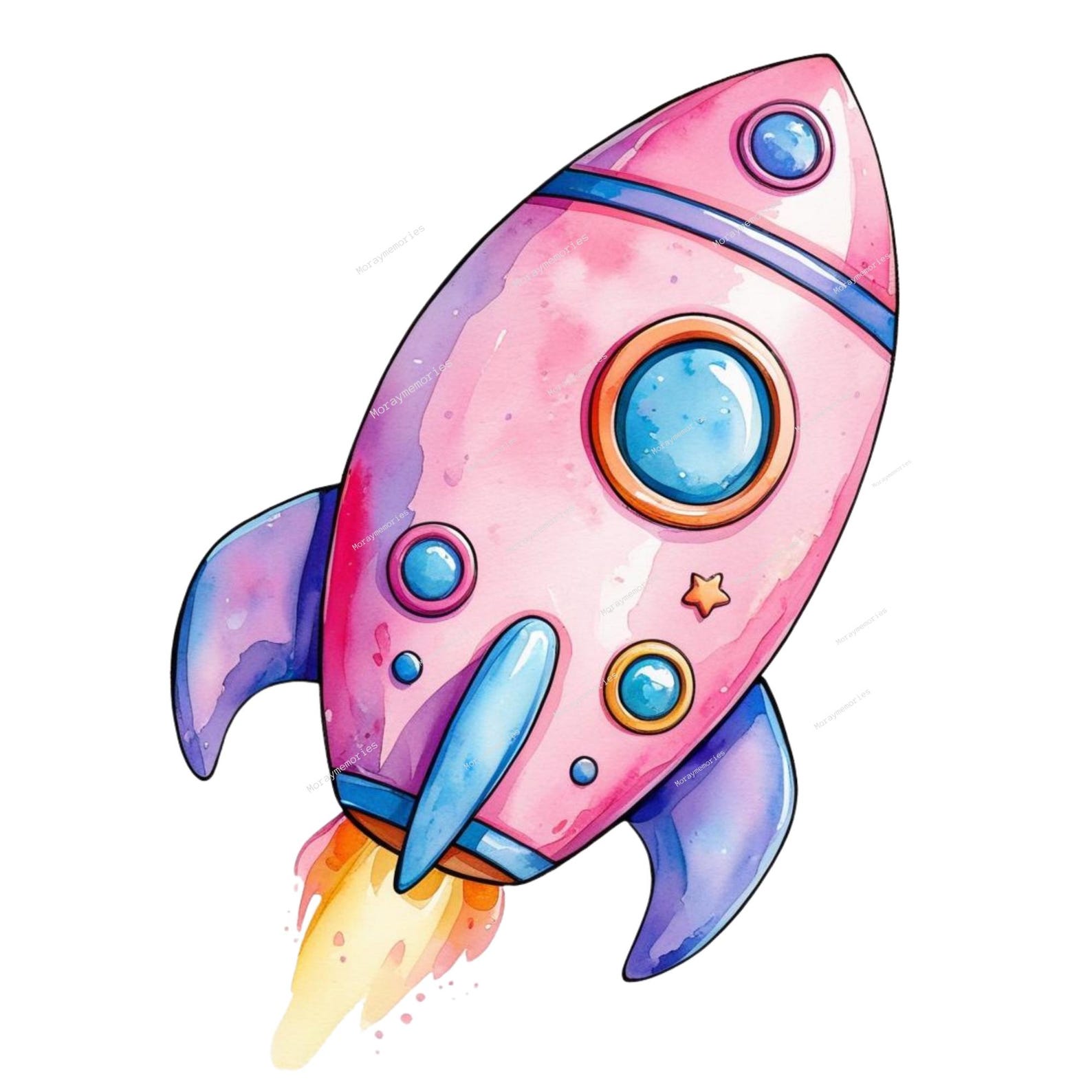 Pastel Space Clipart, Watercolor Cute Outer Space Clipart, Space Girl ...