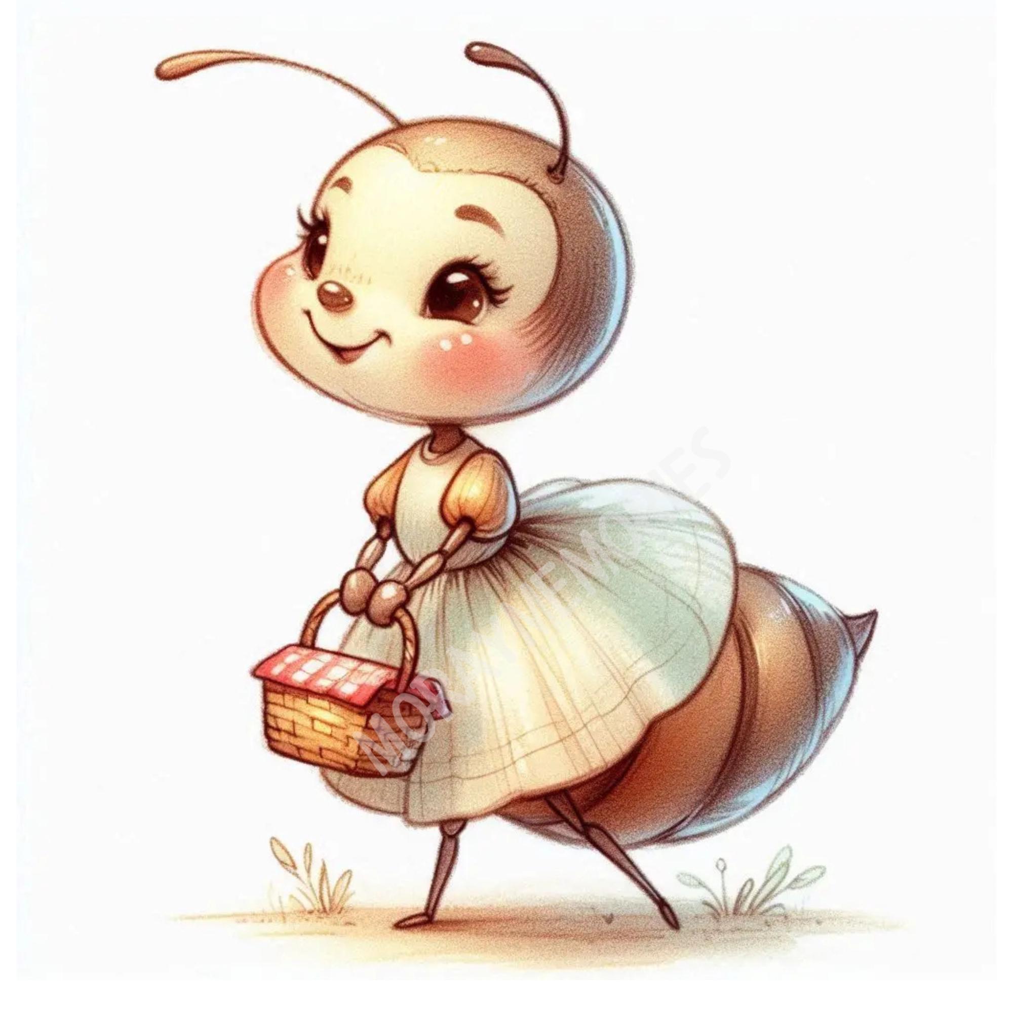 20 Whimsical Spring Ant Clipart JPG Bundle – Cute Quirky Bug Art With ...