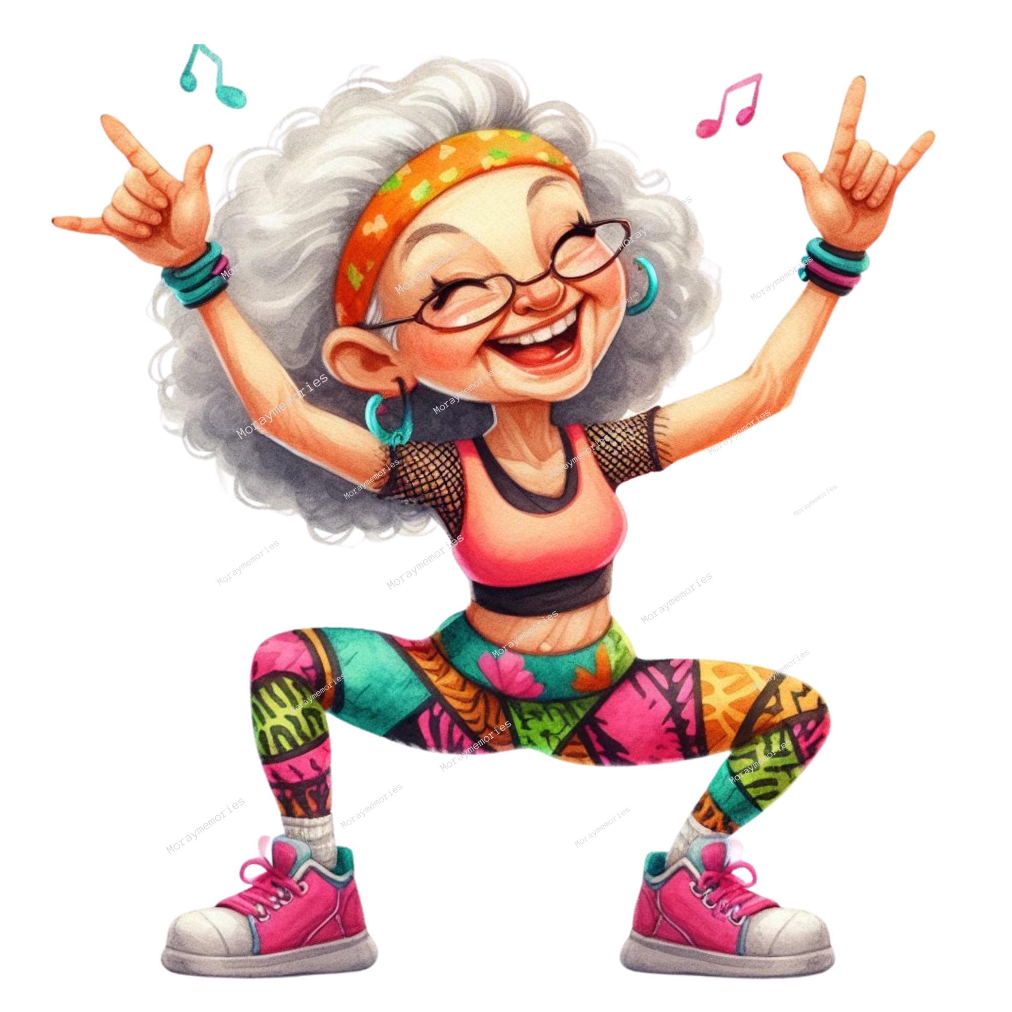 Zumba Queen Senior Edition, 10 High Quality Pngs, Funny Grandma, Senior ...