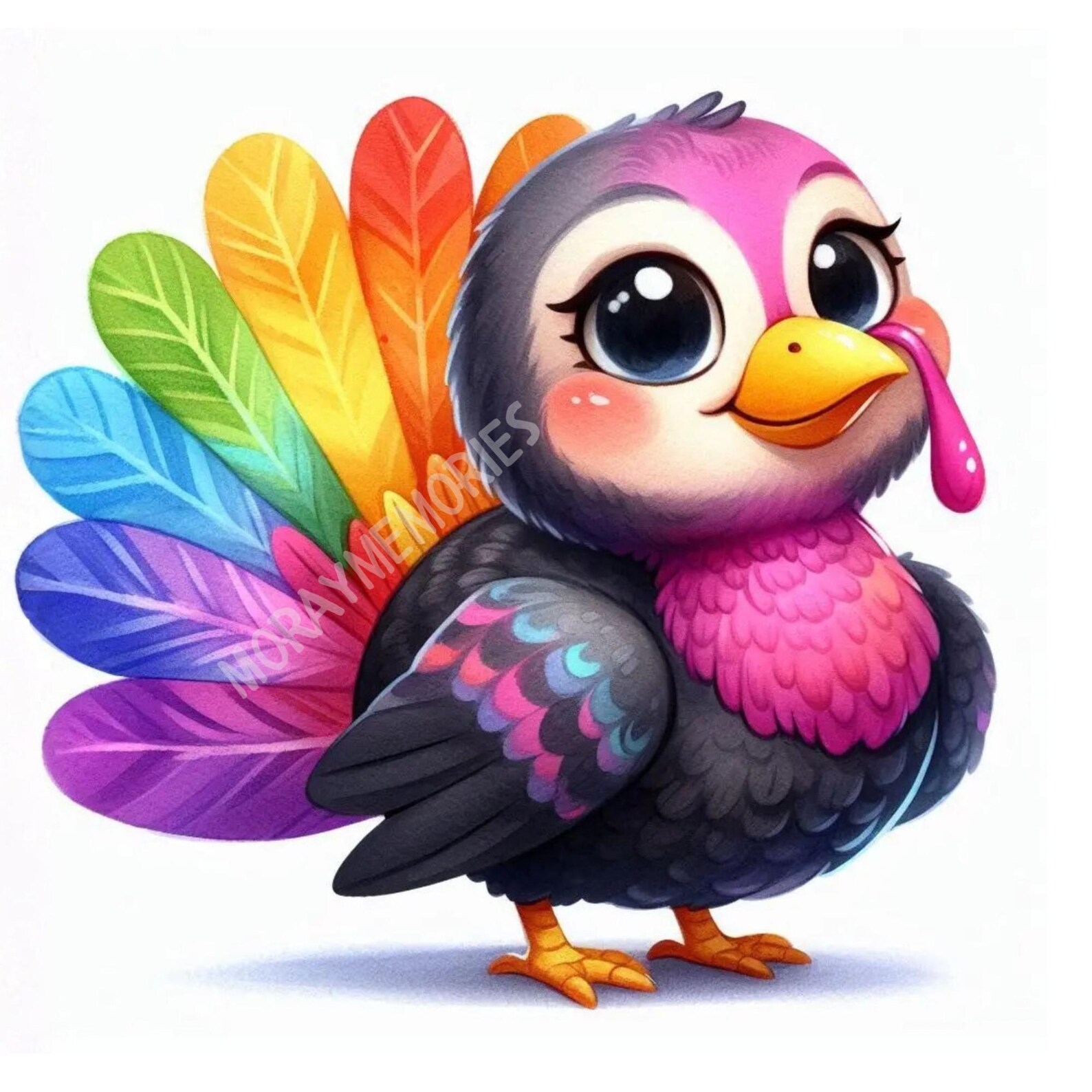 10 Quirky Funny Turkey Clipart | Whimsical Watercolor Turkeys | JPG ...