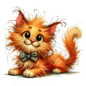 Funny Quirky Cat Clipart PNG Cute Kitten Sublimation Clip Art Cute ...
