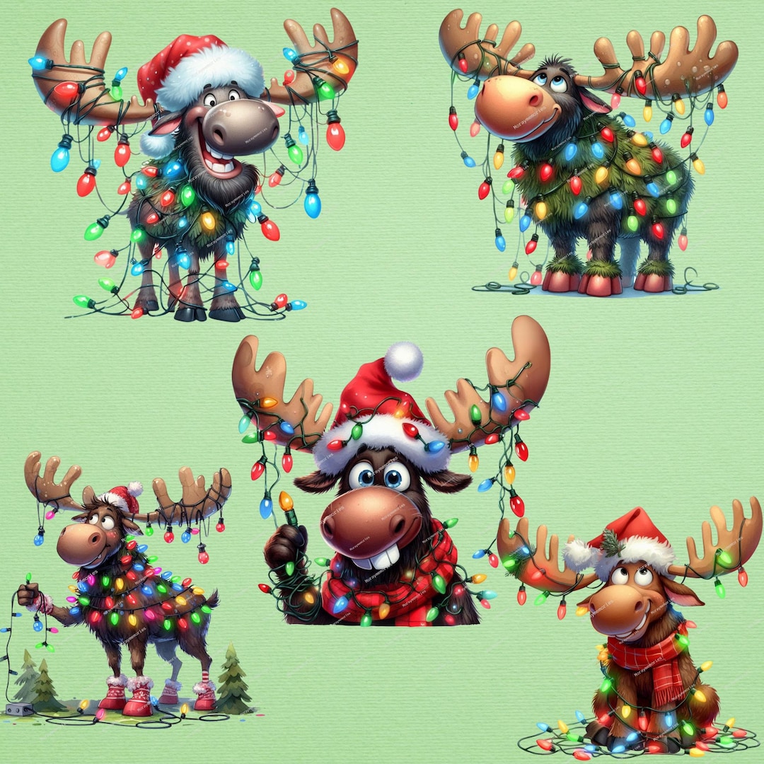 Cute Christmas Moose Clipart, High Quality Pngs, Memory Book, Junk ...