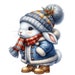 Watercolour Cute Winter Animals Clipart, Animals in Winter Clothes Png ...