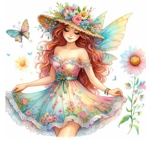 Summer Fairy PNG Bundle, Fairy Png, Fairy Illustration Png,mixed Media ...