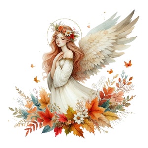 Autumn Angel Clipart, Halo Clipart, Heaven Clipart, Pastel Angel PNG ...