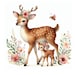 Watercolor Deer Clipart, Nursery Decor, Deer JPG, Watercolor Animals ...
