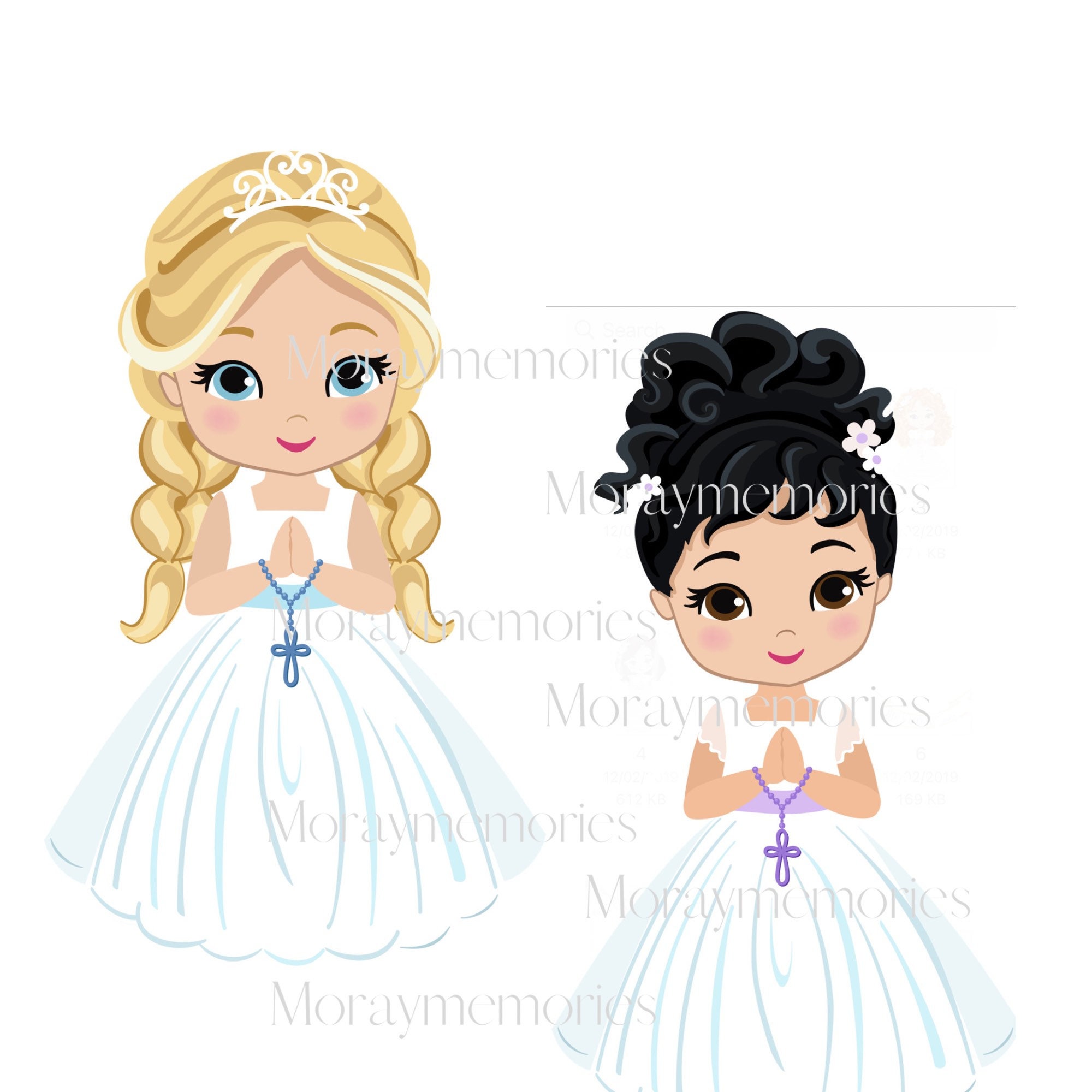 First Communion Clipart Girls 1st Communion Vector - Etsy