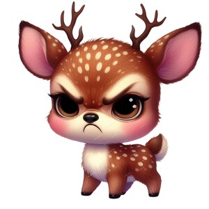 Funny Grumpy Deer Clipart, High Quality Transparent Pngs, Instant ...