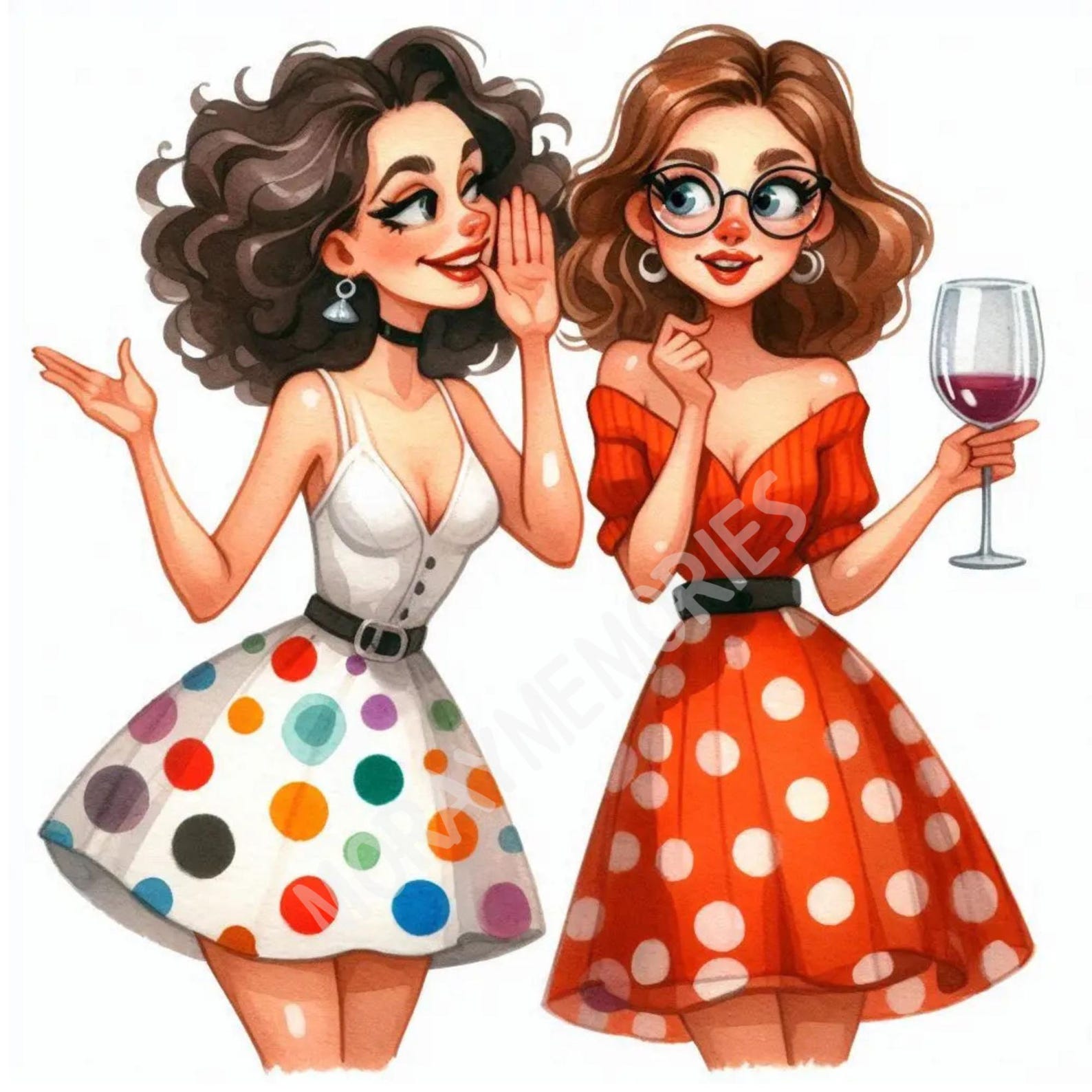 10 Whimsical Quirky Friends Clipart | Watercolor Digital Download ...