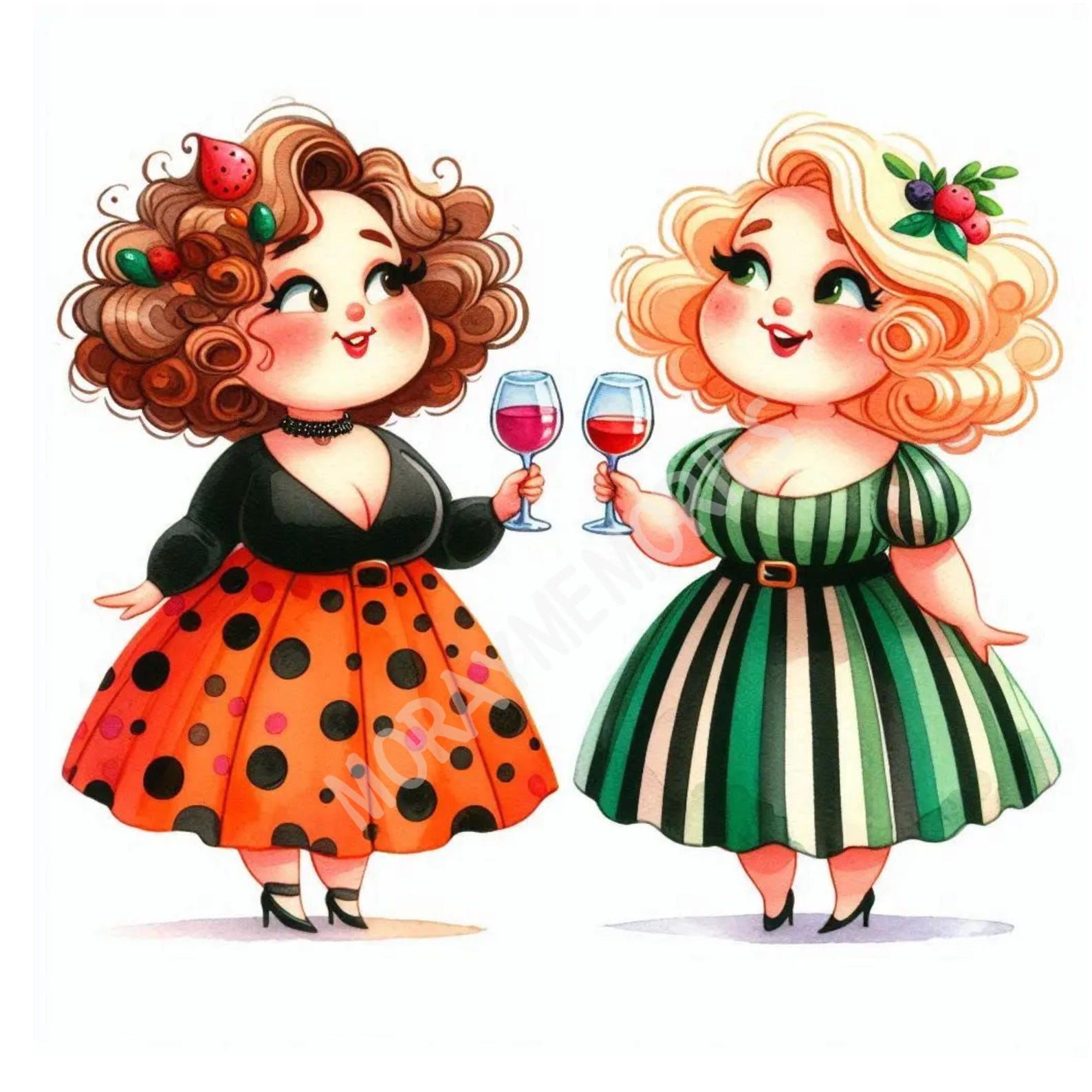 10 Whimsical Quirky Friends Clipart | Watercolor Digital Download ...