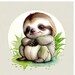 Sloth, Adorable Watercolor Sloth Baby Clipart Bundle, Crafts and ...