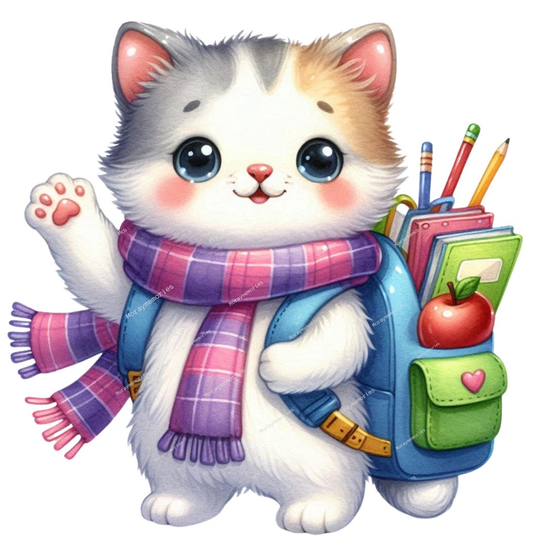 Whimsical Back to School Animal Clipart Pack, Cute Animals, Kids ...