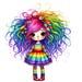 Quirky Cute Rainbow Girl Clipart, Watercolor Clipart, High Quality Pngs ...