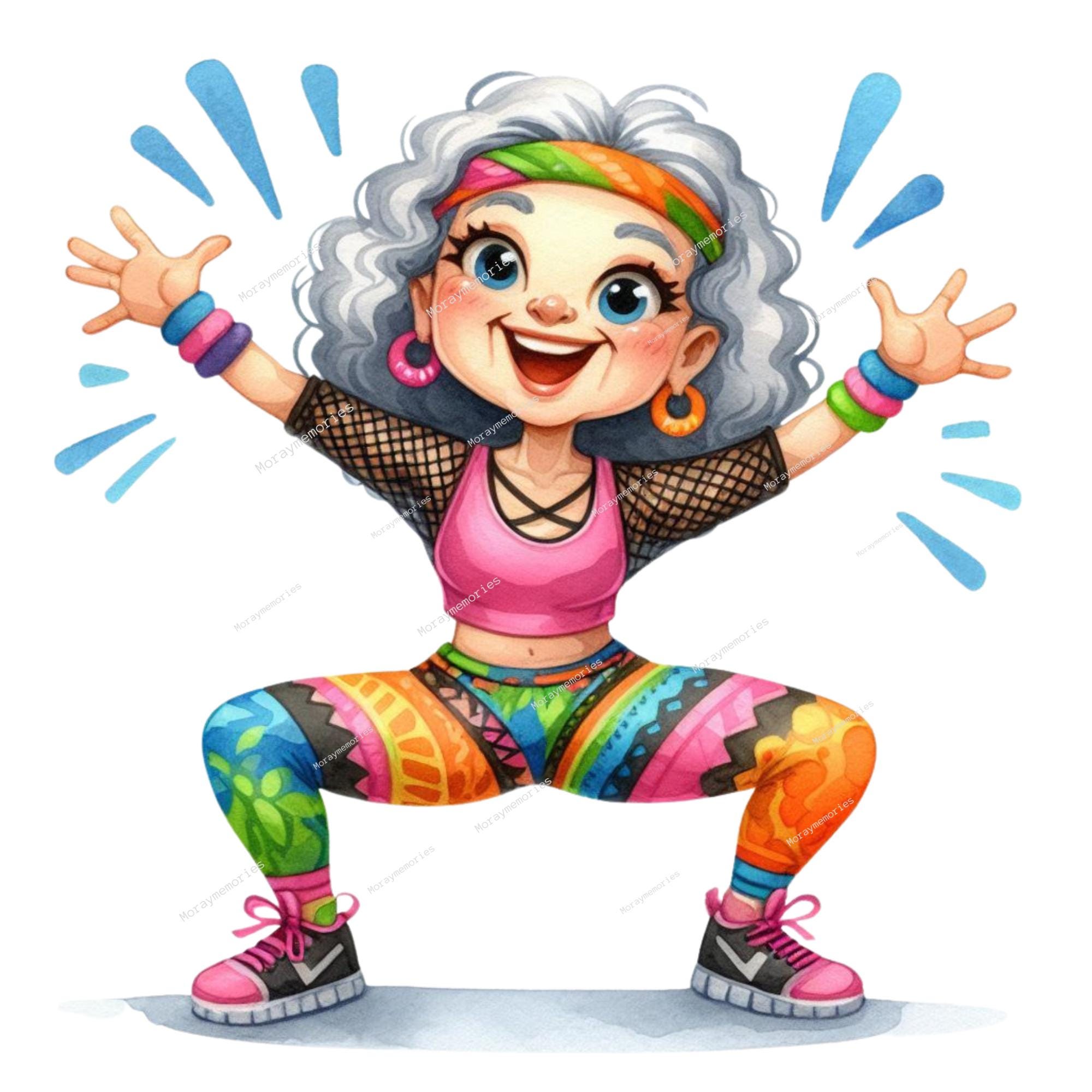 Zumba Queen Senior Edition, 10 High Quality Pngs, Funny Grandma, Senior ...