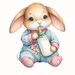 Baby Rabbit Clipart Bundle PNG, Digital Download, Clip Art, Rabbit ...