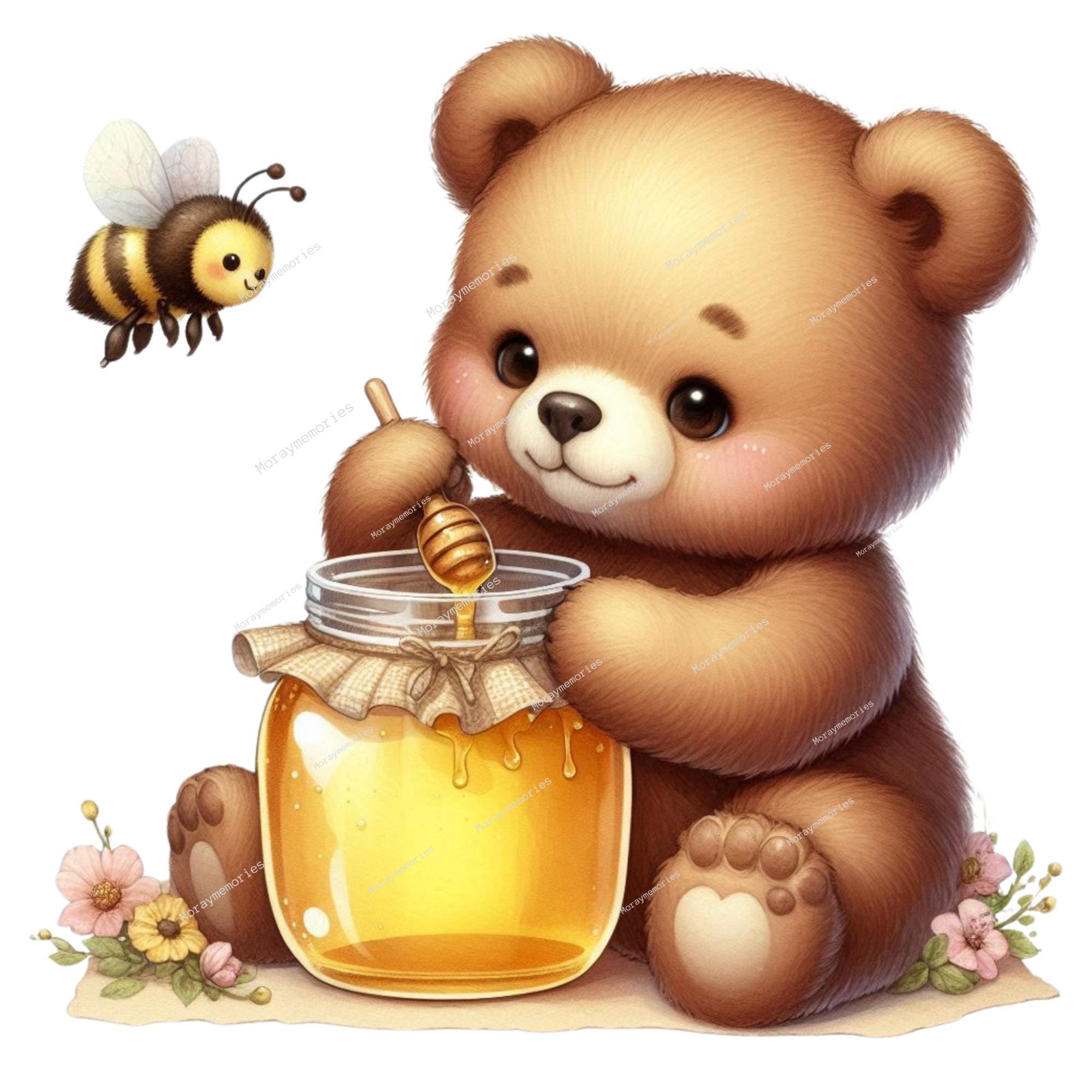 Adorable Teddy Bears and Busy Bees Clipart Set - Perfect for Paper ...