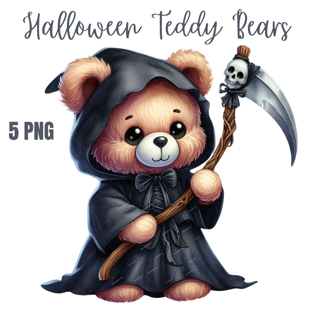 Halloween Teddy Bears PNG, Halloween Sublimation Digital Design ...