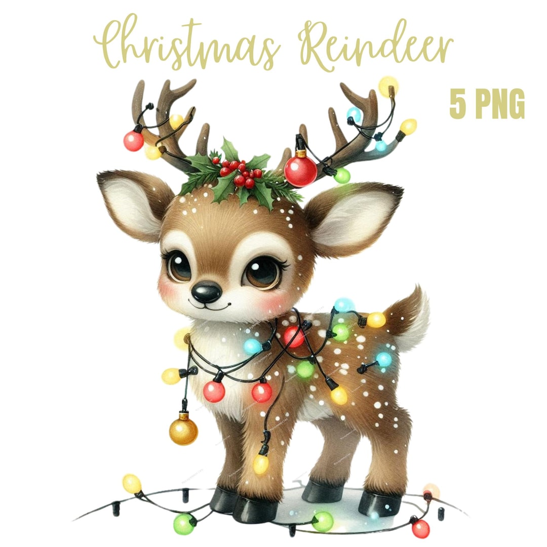 Cute Reindeer PNG – Baby Reindeer Clipart for Christmas Sublimation, T ...