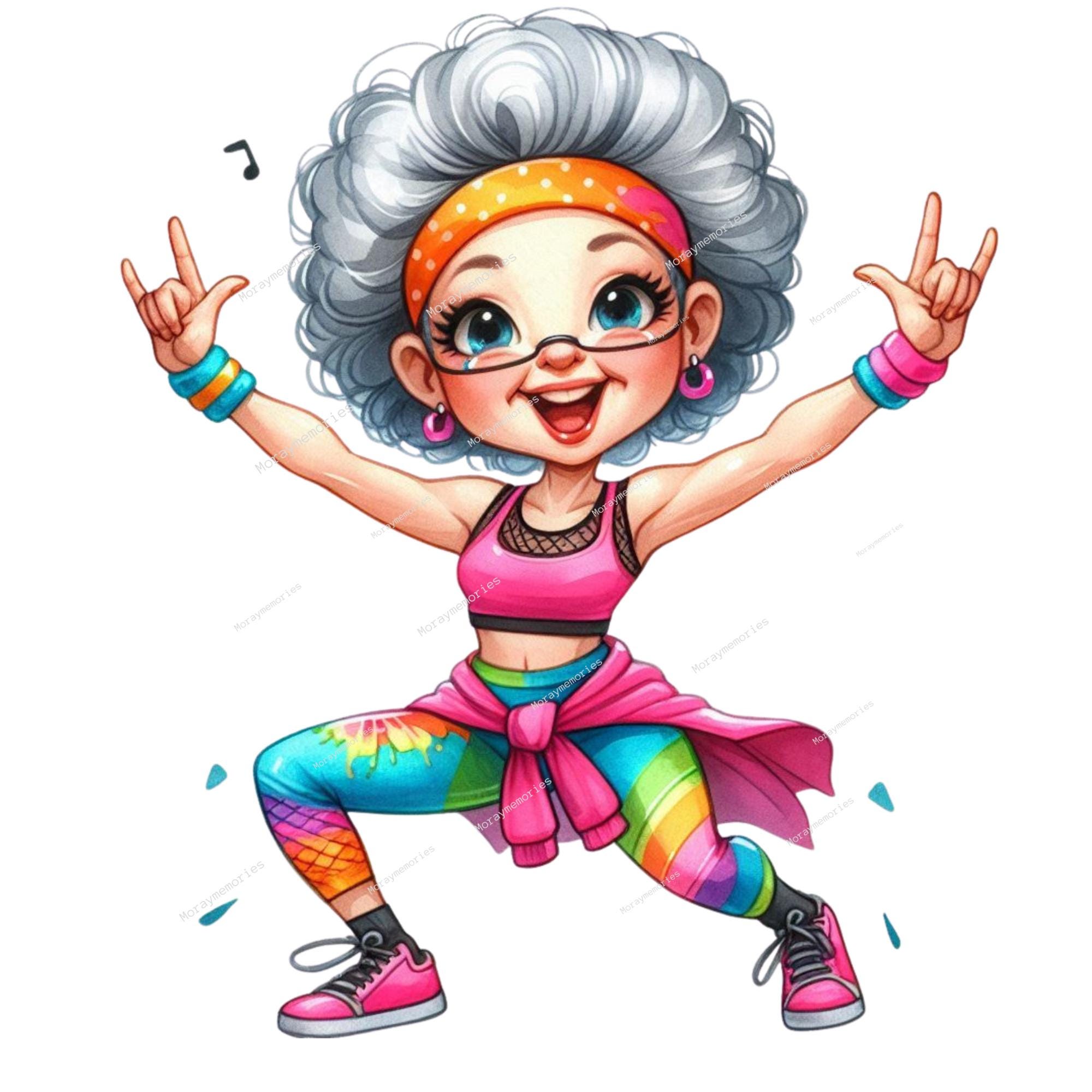 Zumba Queen Senior Edition, 10 High Quality Pngs, Funny Grandma, Senior ...