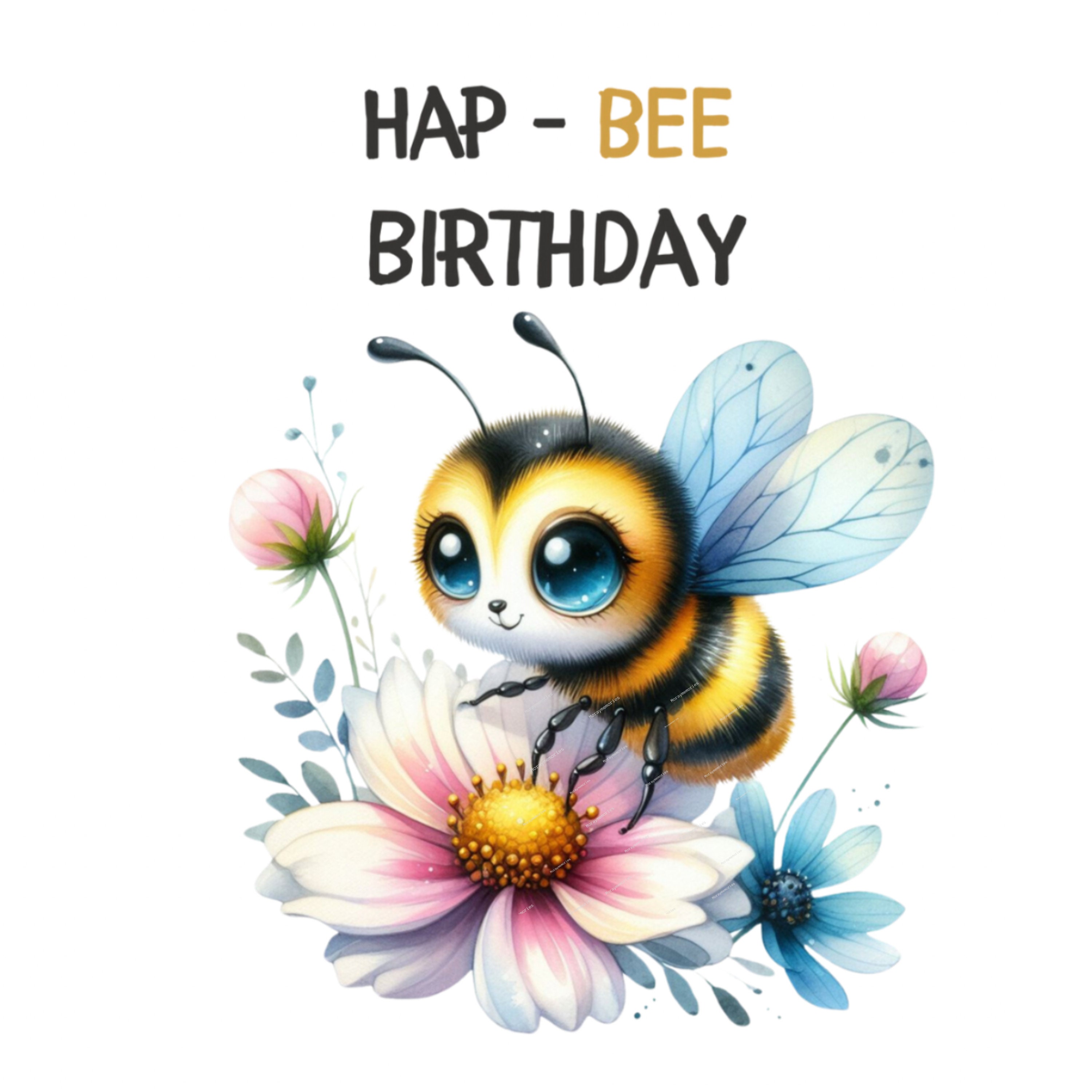 Happy Birthday PNG Clipart, Hap Bee Birthday, Funny Birthday, Cute Bee ...