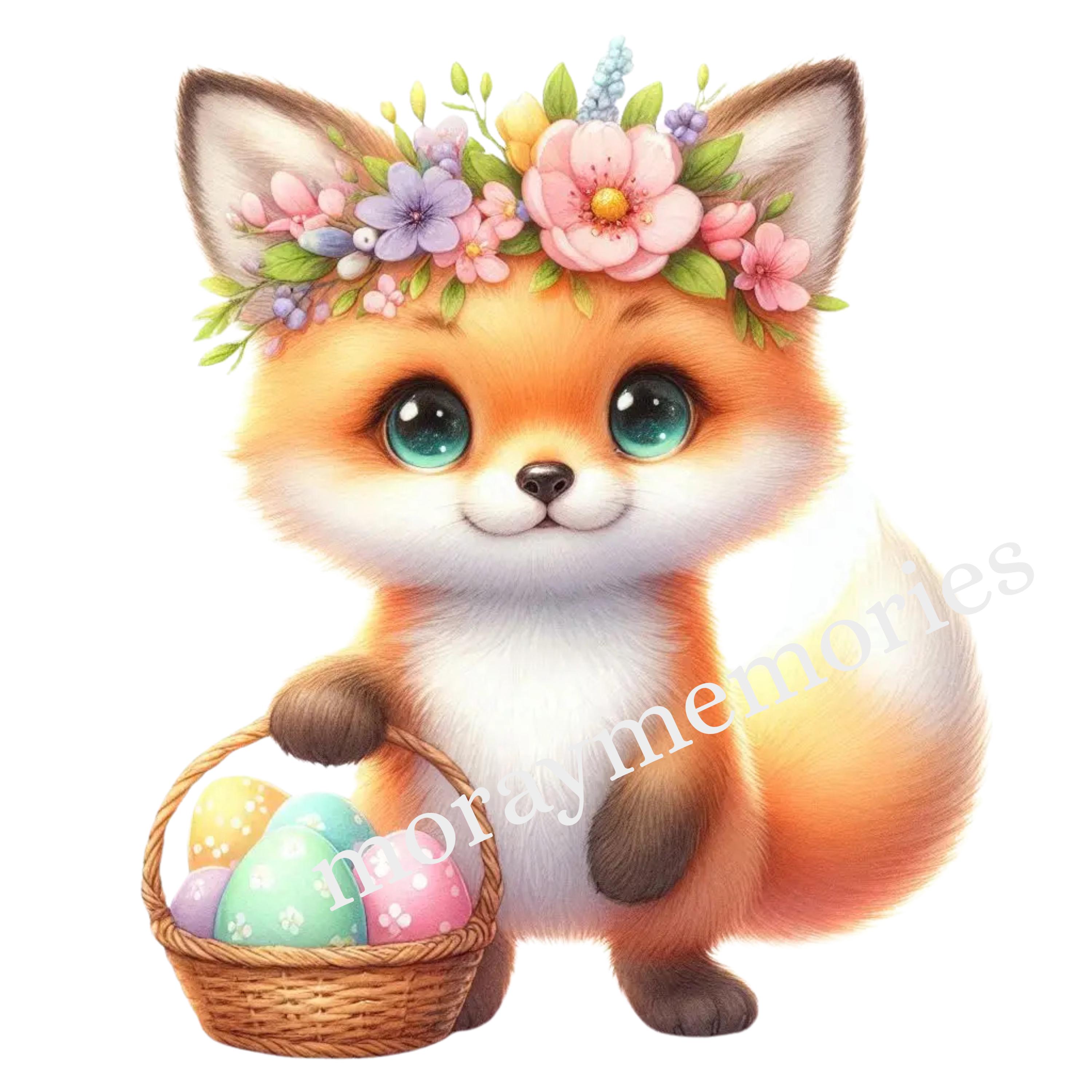 Cute Easter Forest Animals PNG Clipart Set, Baby Woodland Animals ...