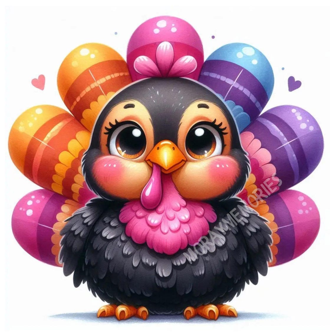 10 Quirky Funny Turkey Clipart | Whimsical Watercolor Turkeys | JPG ...