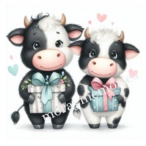 Valentine’s Day Farm Animals Clipart – 10 Cute Whimsical JPG Graphics ...