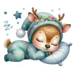 Watercolor Sleepy Animals Clipart Bundle, Cute Animals PNG, Cute Animal ...