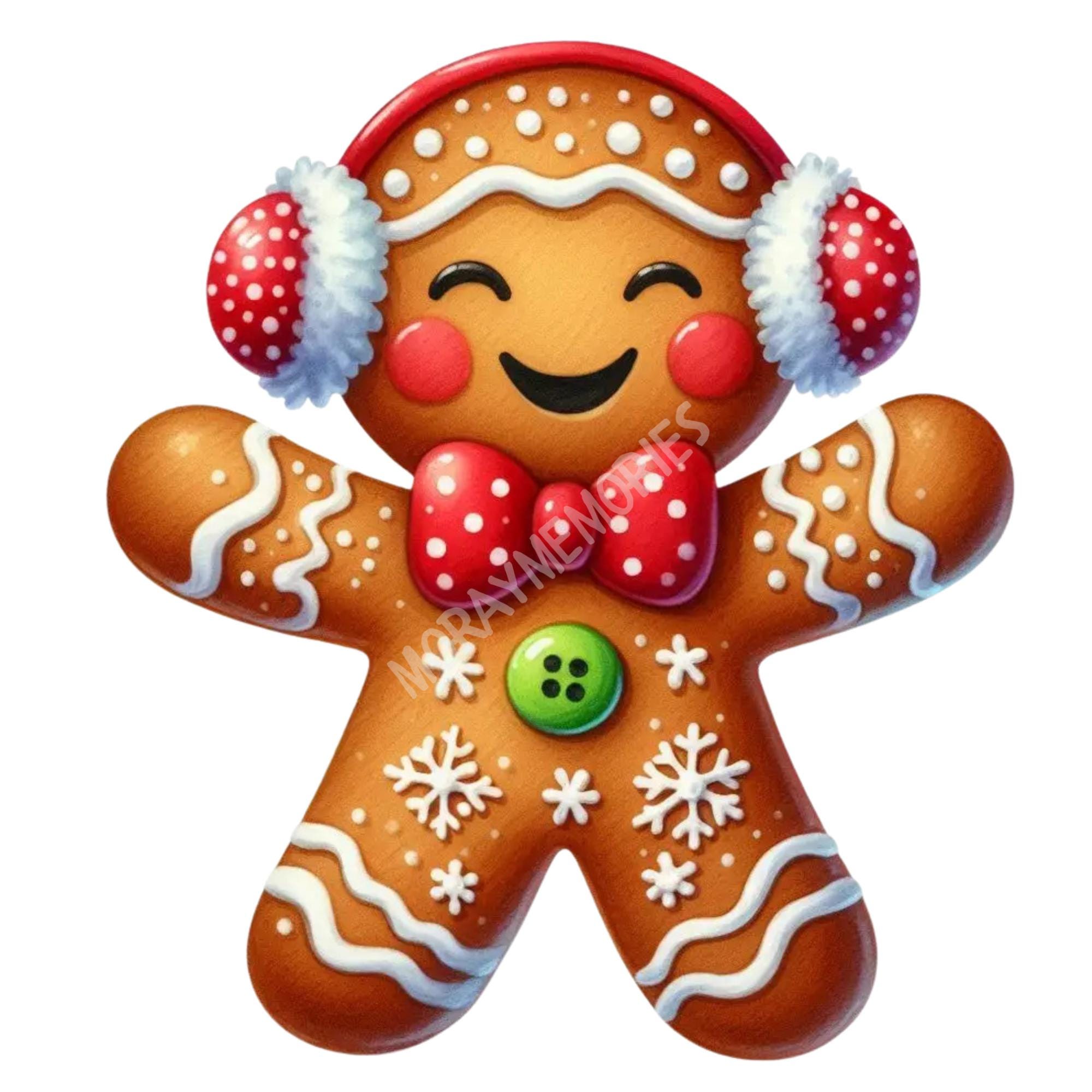 Gingerbread Man Clipart Bundle | 10 Festive Cookie PNG Files ...