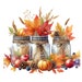 Autumn Mason Jar Clipart, High Quality Pngs, Fall Png Art, Digital ...
