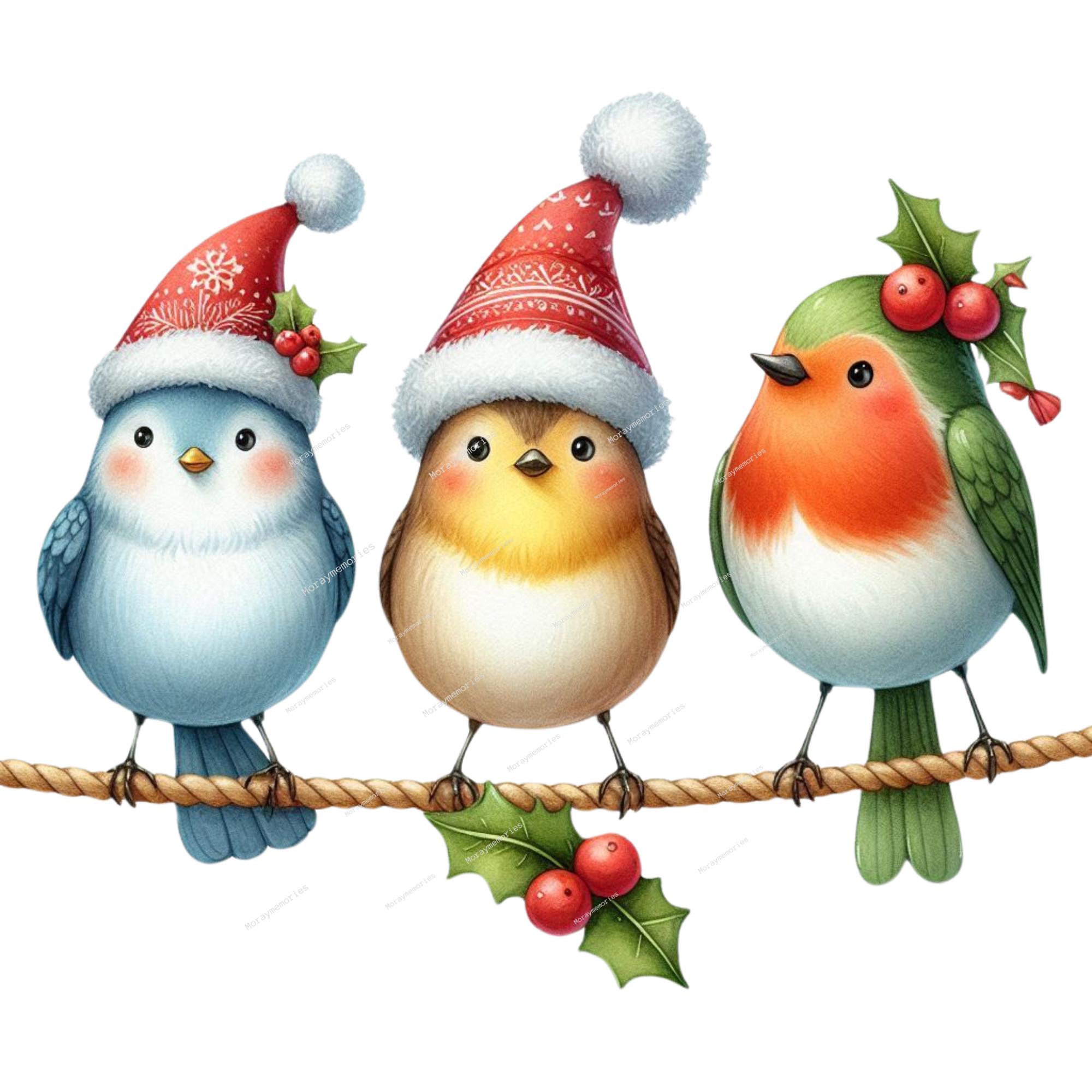 Cute Christmas Birds Clipart, High Quality Pngs, Memory Book, Junk ...