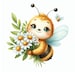 Sweet Bees Clipart Bundle PNG – Cute Honey Bee Clipart Set, Adorable ...