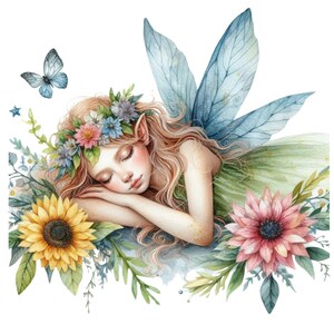 Sleeping Fairy Clipart Bundle, Fairy Png, Fairy Illustration Png,mixed ...