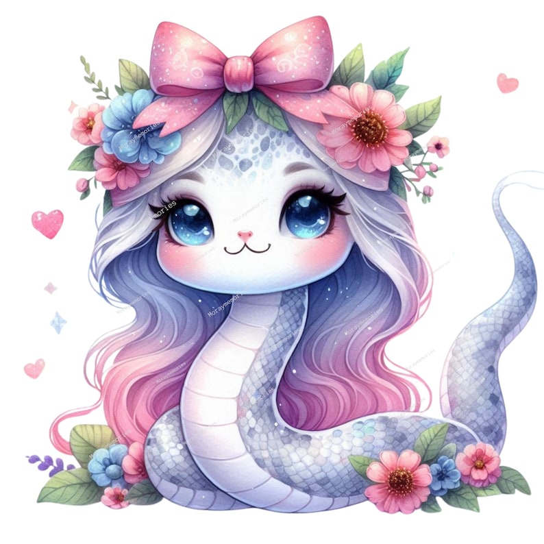 Clipart de serpiente adorable: PNG de alta calidad, arte infantil en ...