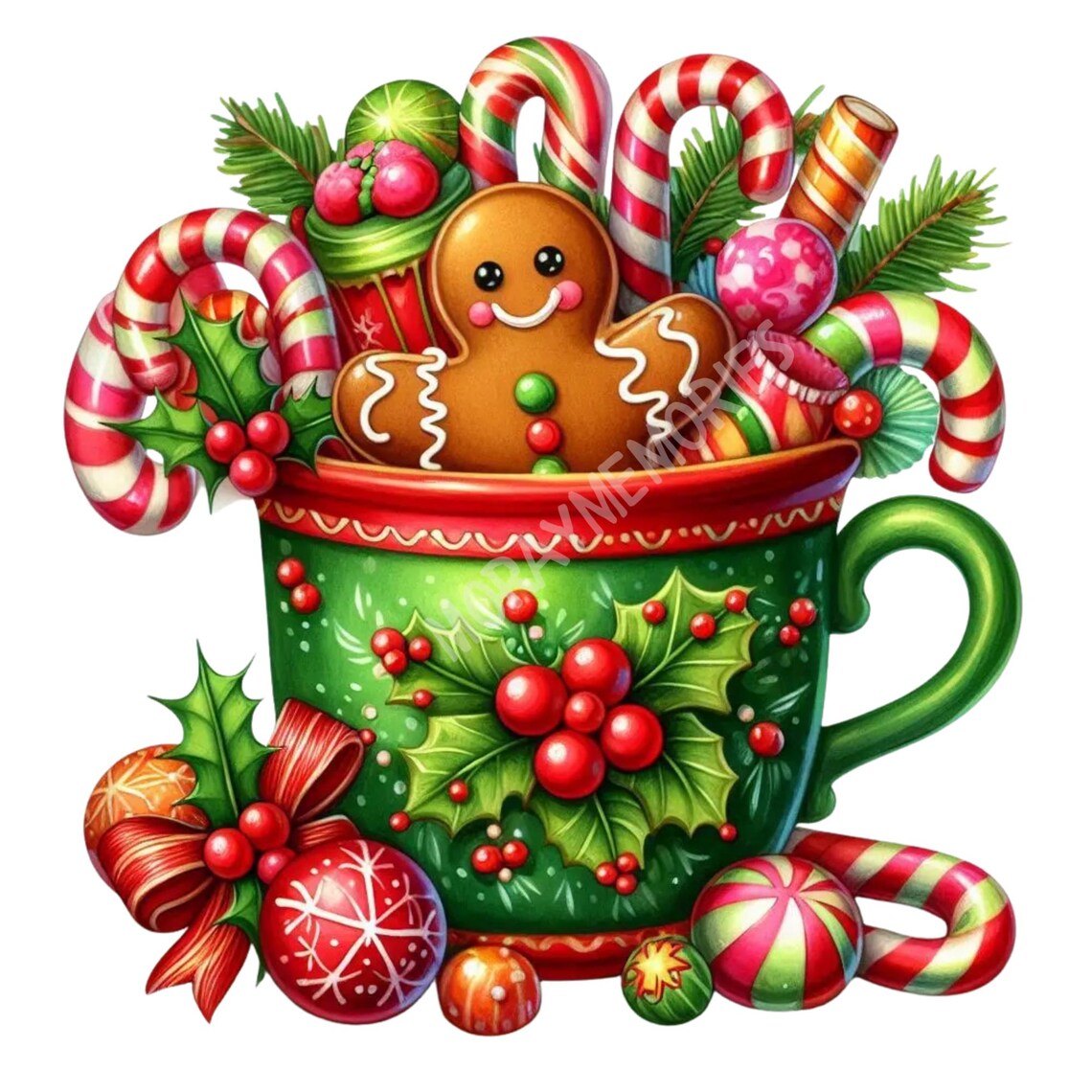 Gingerbread Man Clipart Bundle | 10 Festive Cookie PNG Files ...