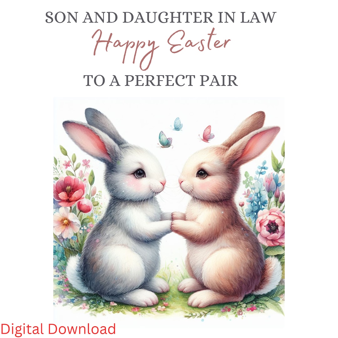 Happy Easter Clipart, Son and Daughter in Law, Easter Bunny, Bunny ...