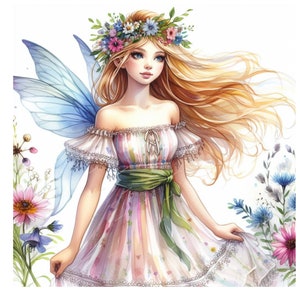 Summer Fairy PNG Bundle, Fairy Png, Fairy Illustration Png,mixed Media ...