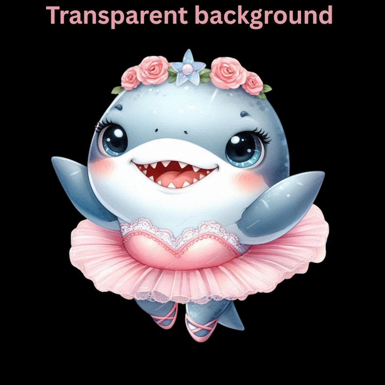 Cute Shark PNG Clipart , Watercolor Shark Clipart, Sharks Design, Cute ...