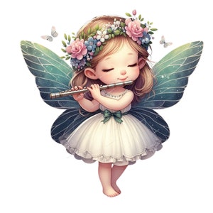Musical Fairy Png Bundle, Fairy Png, Fairy Illustration Png,mixed Media ...