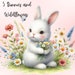 Bunnies and Wildflowers Clipart, Cute Bunny Clipart, Easter Clipart ...